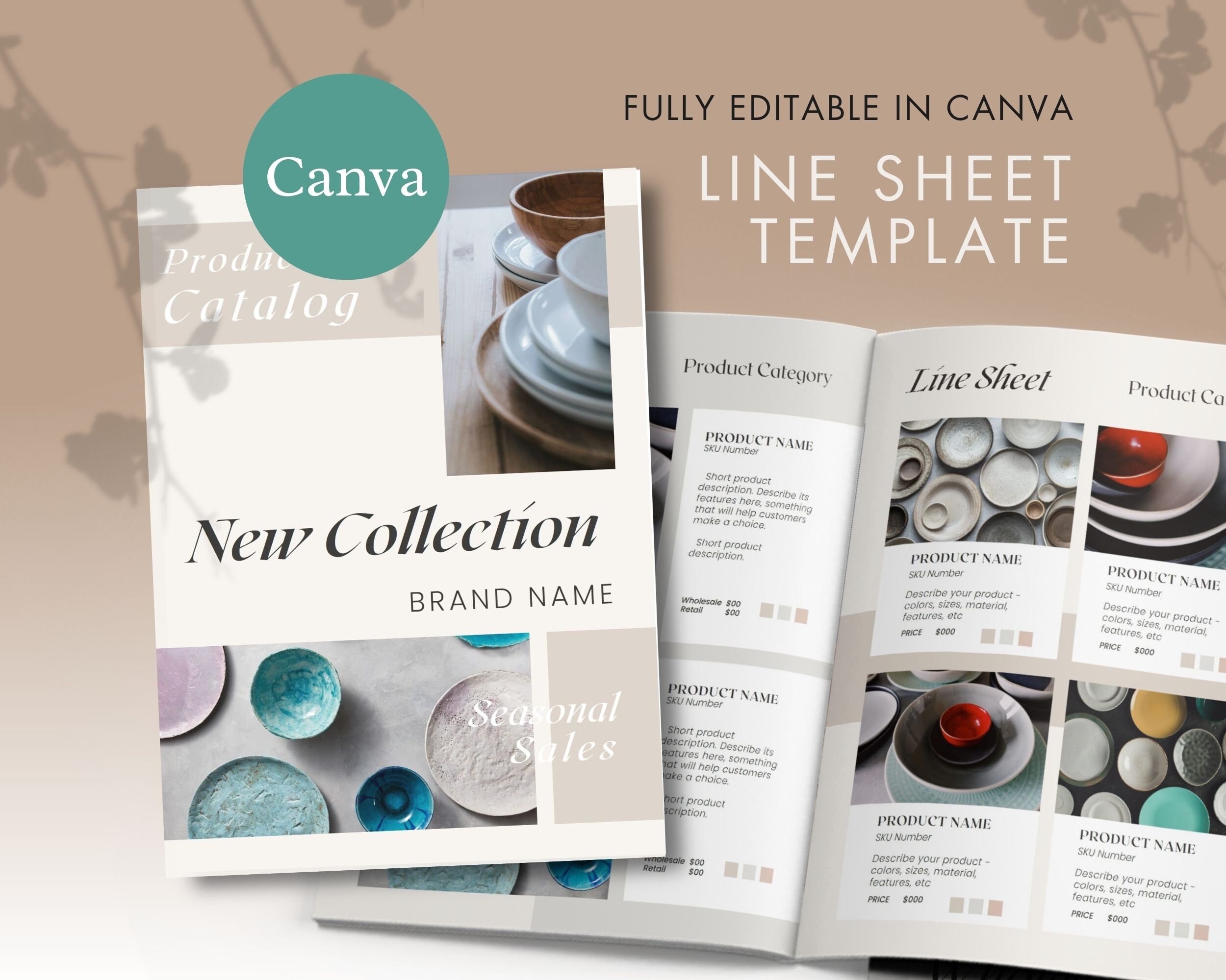 Line Sheet Canva Template. Wholesale Catalog Template. Canva Product ...