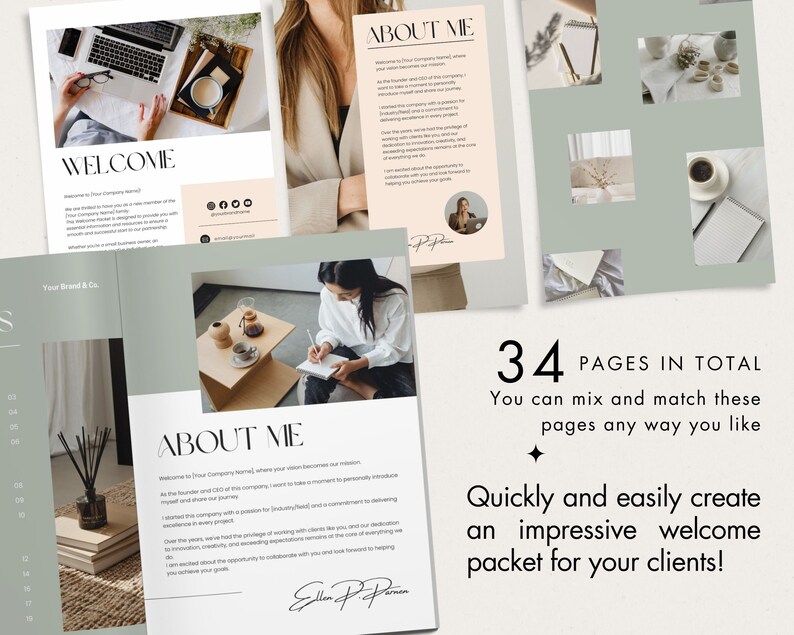 Virtual Assistant Welcome Packet Canva Template. New Client Onboarding ...