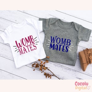 Womb Mates Svg, Twin Svg, Twins Gift, Baby Shower Svg, New Born Svg ...