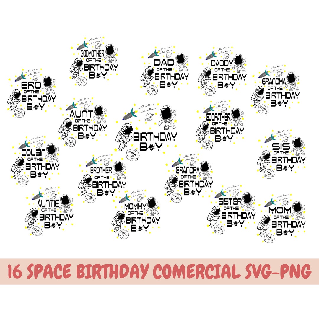 Space Themed Birthday, Space Birthday Svg, Matching Family Space ...