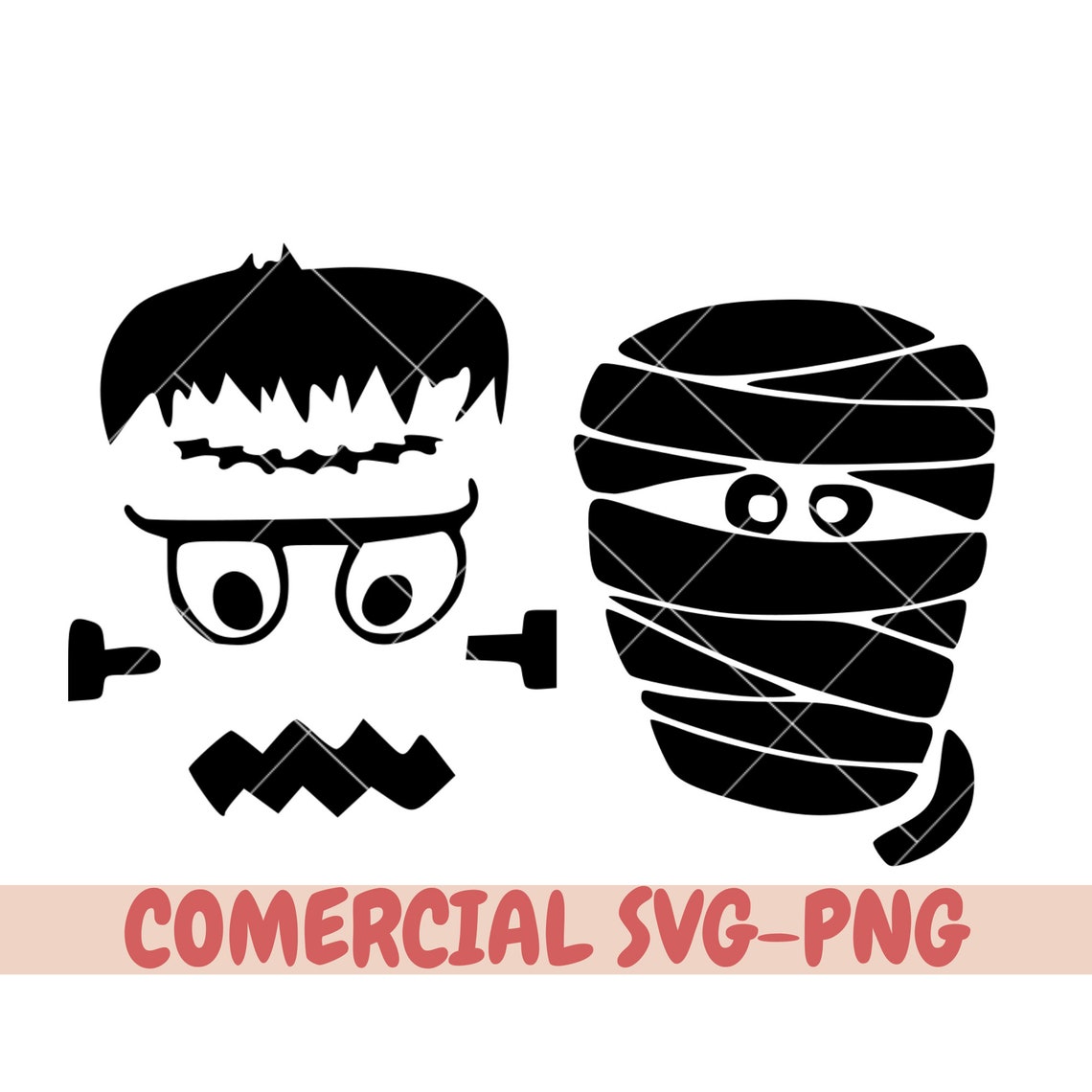 Frankenstein Monster SVG Halloween SVG Faces Bundle Mummy - Etsy