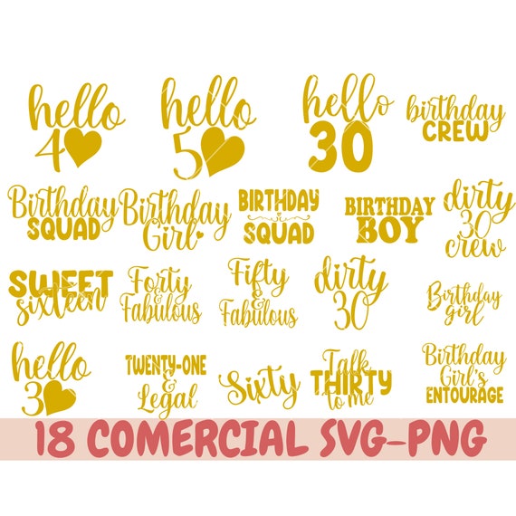 Birthday SVG Bundle Birthday Bundle Birthday Clipart Bundle - Etsy