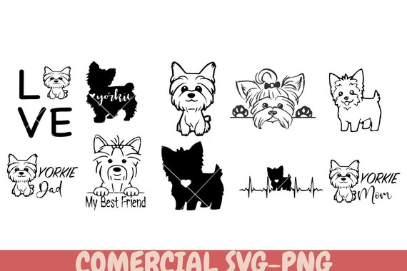 Yorkie Dog Svg Bundle Yorkie Svg Files Svg Yorkie Mom Svg - Etsy