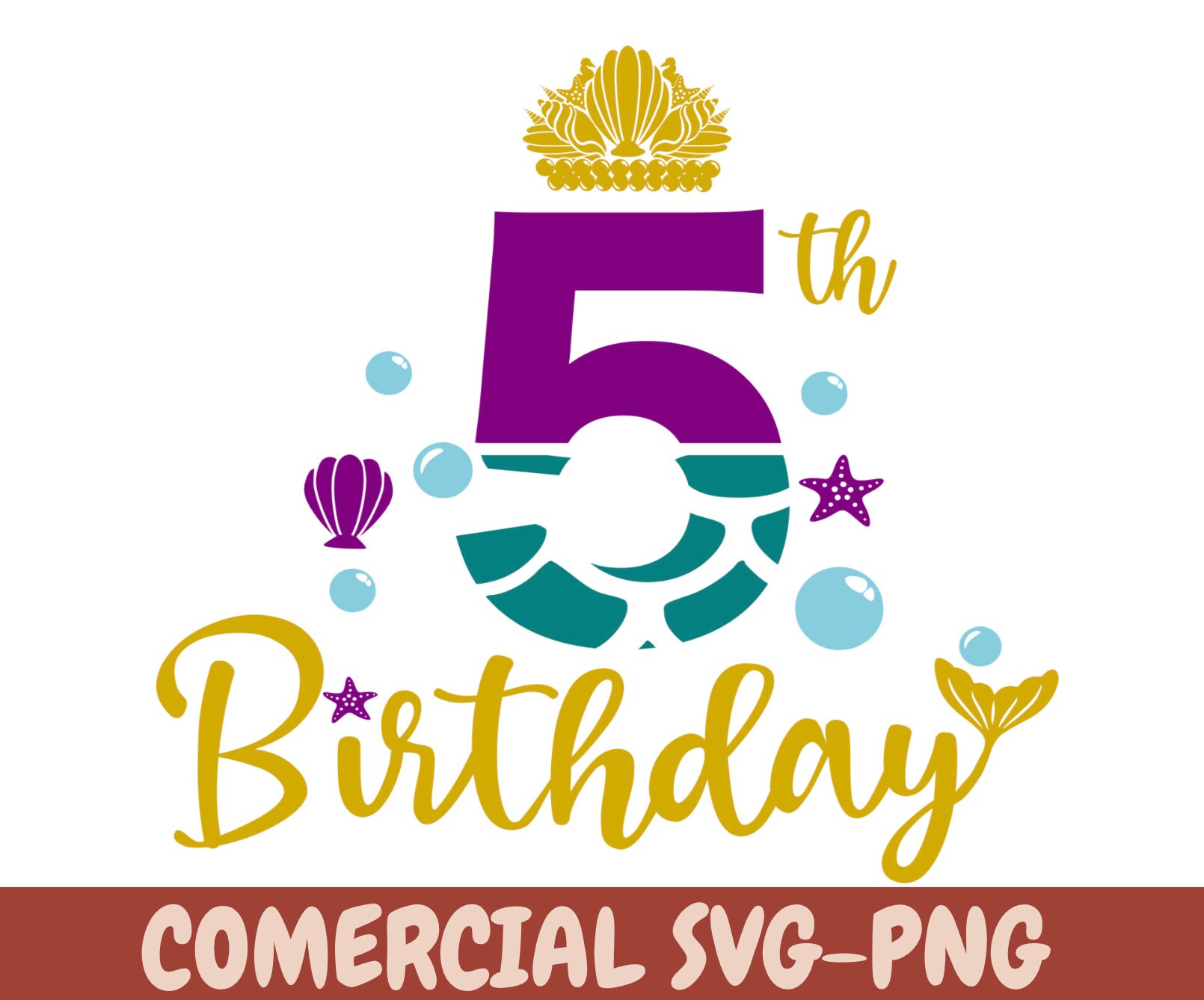 Big Bundle My Birthday Mermaid SVG , Mermaid Party Decoration, Bundle ...