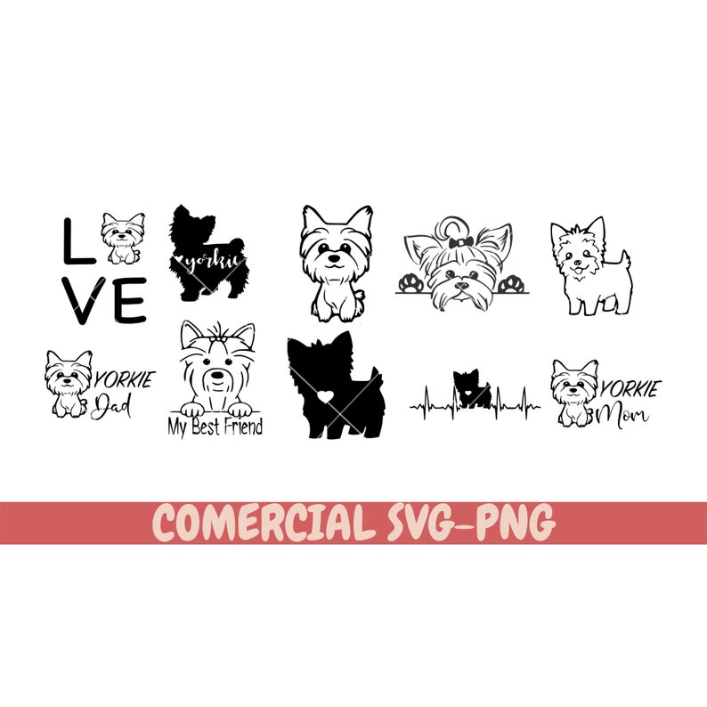 Yorkie Dog Svg Bundle Yorkie Svg Files Svg Yorkie Mom Svg - Etsy