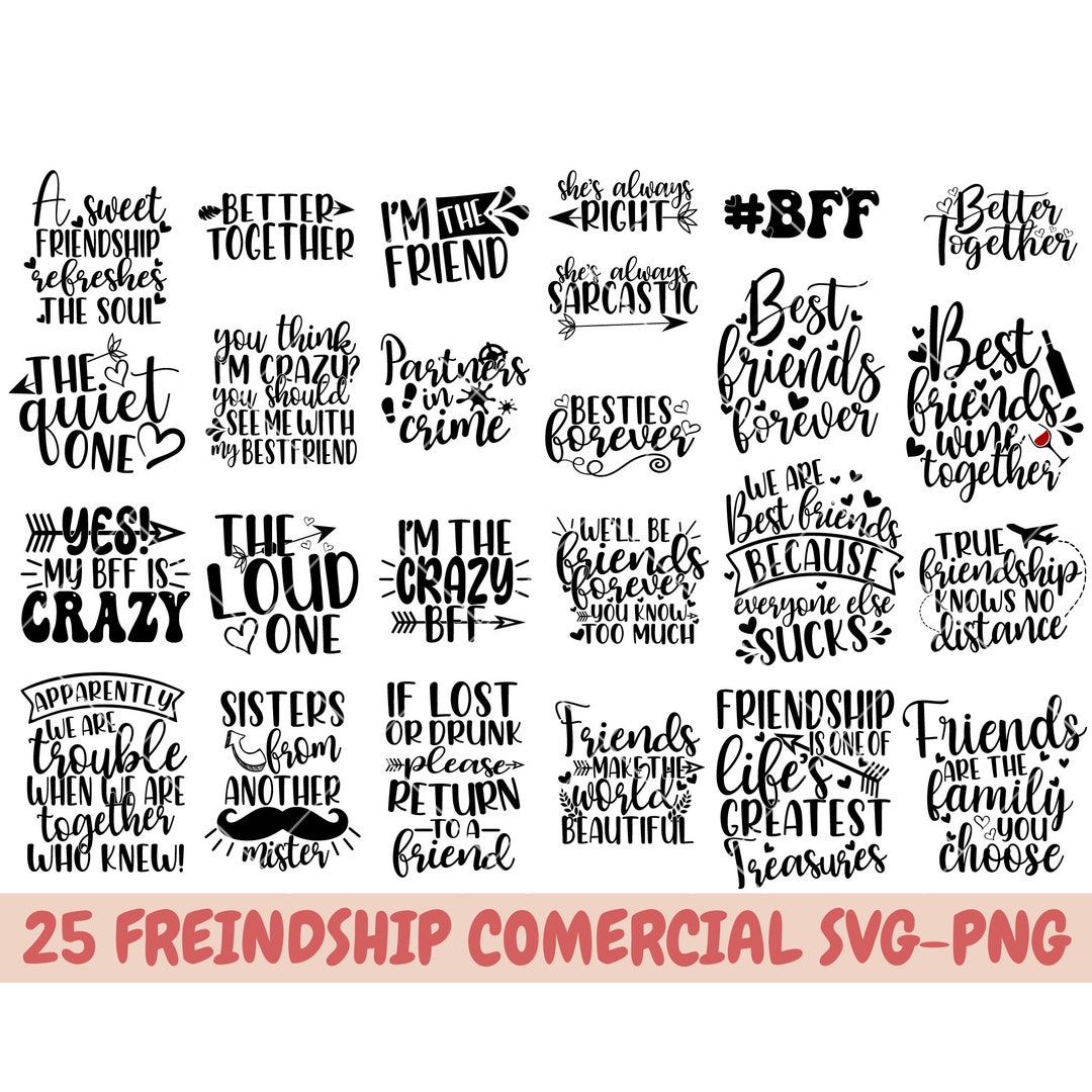 Friendship Svg Bundle, Friends Svg, Best Friends Svg, Friendship Svg ...