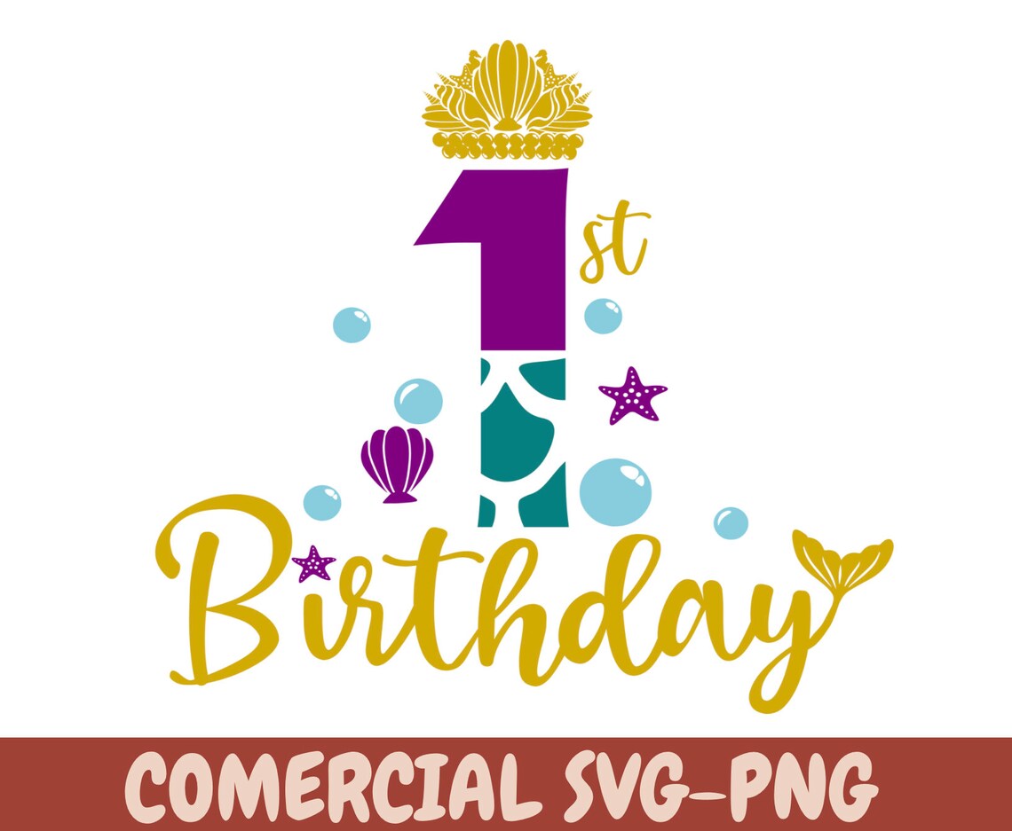 Mermaid Birthday Svg Mermaid Tail Svg Mermaid Girl Svg | Etsy