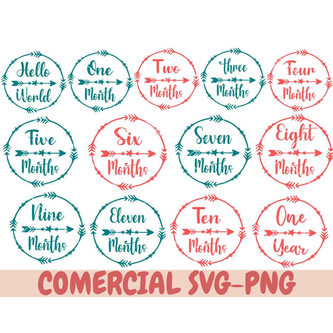 Baby Milestone SVG Bundle, Monthly Milestone SVG, Boy Milestone SVG ...