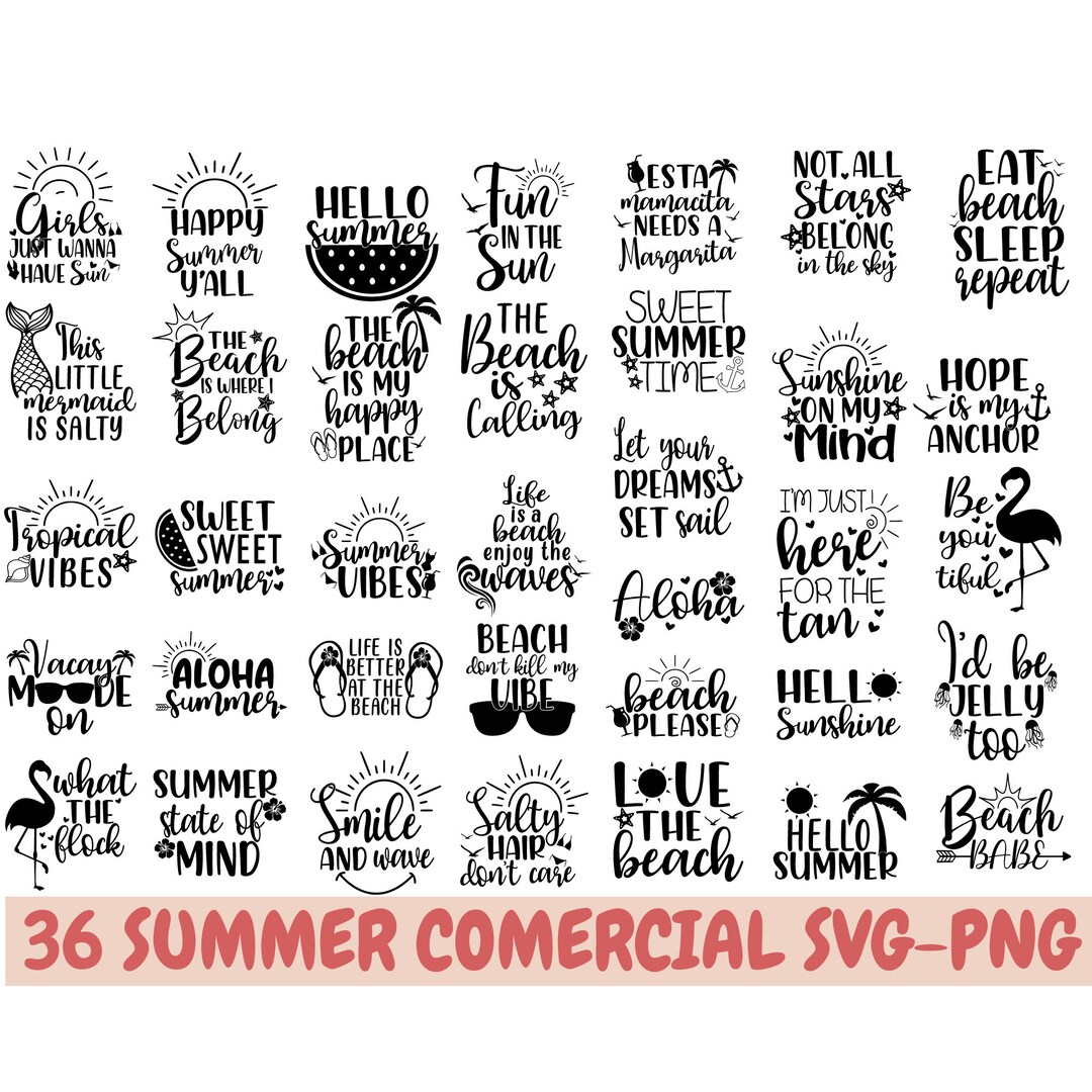 Summer Bundle SVG, Beach Svg, Summertime Svg, Funny Beach Quotes Svg ...