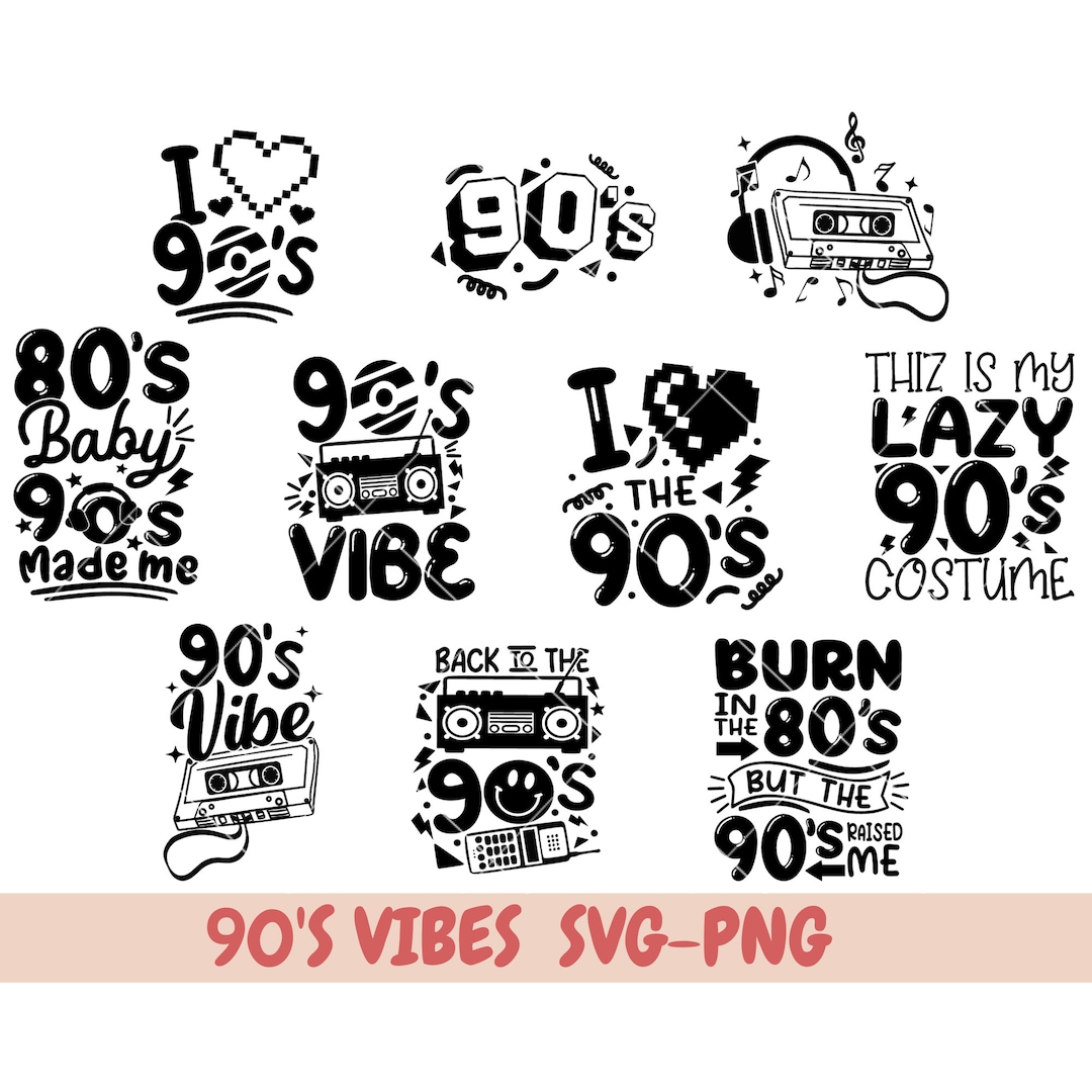 90s Svg Bundle , 90s Party ,90s T Shirt Designs Svg ,90s Png Bundle ...