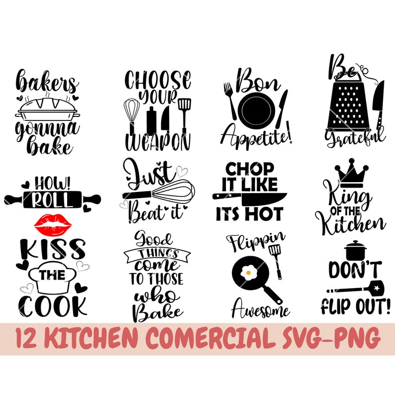 Funny Kitchen SVG Bundle, Kitchen Saying, Kitchen Quote, Apron Svg ...