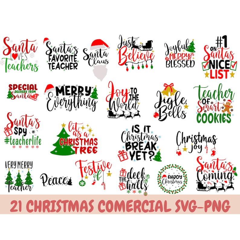 Teacher Christmas SVG Bundle Christmas SVG School Christmas - Etsy