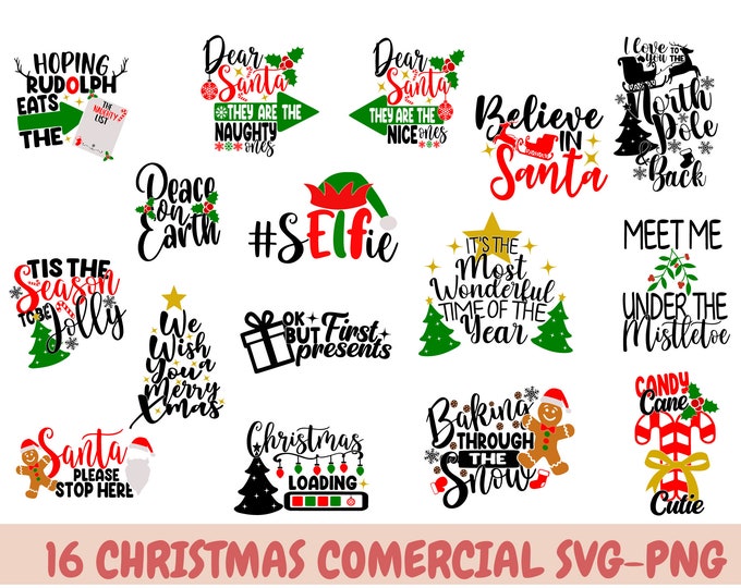 Winter SVG Bundle, Winter Svg, Christmas Svg, Santa Svg, Funny Quotes ...