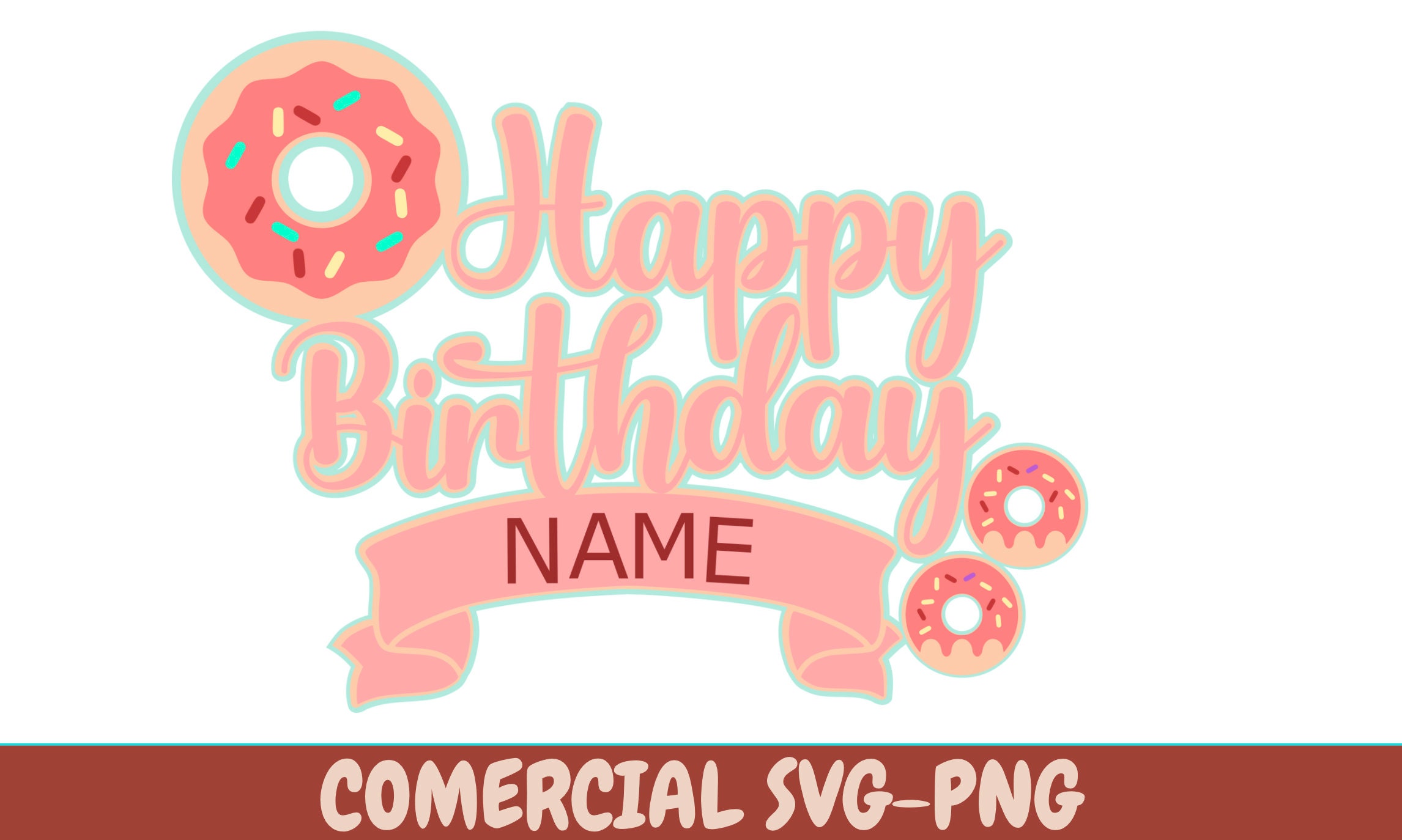 Donut Svg, Donut Numbers Svg, Happy Birthday Svg, Donut Cake Topper ...