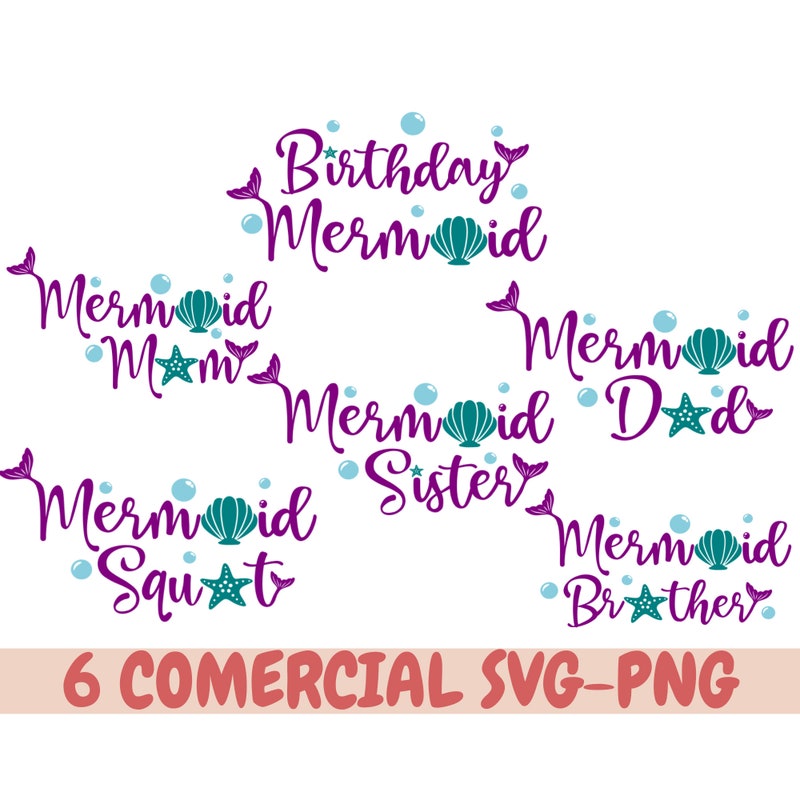 Mermaid Birthday Svg - Etsy