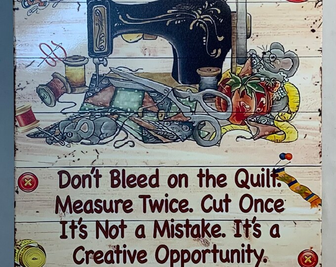 Free Gift W/sewing Machine Metal Sign rules of Quilting Wall Art Decor ...