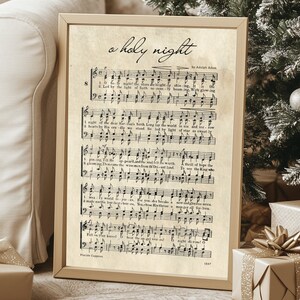 O Holy Night Christmas Song Music Sheet, Christmas Song Poster ...