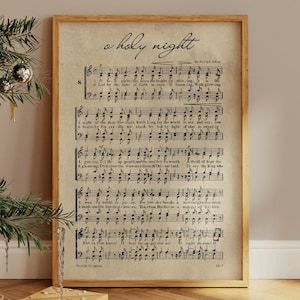 O Holy Night Christmas Song Music Sheet, Christmas Song Poster ...