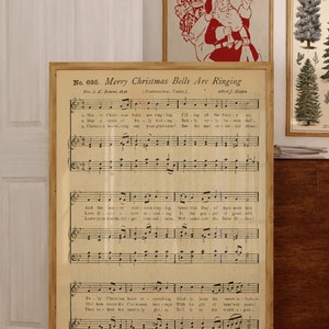 Merry Christmas Bells Are Ringing Sheet Music Print, Christmas Song ...