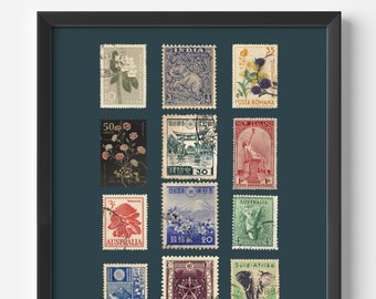 Vintage Stamp Collage Digital Wall Art/poster - Etsy
