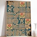 Vintage Textile Pattern Poster, Floral Pattern Print, Abstract Wall Art ...