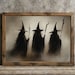 Halloween Witchy Wall Art, Three Witches Print, Vintage Halloween ...