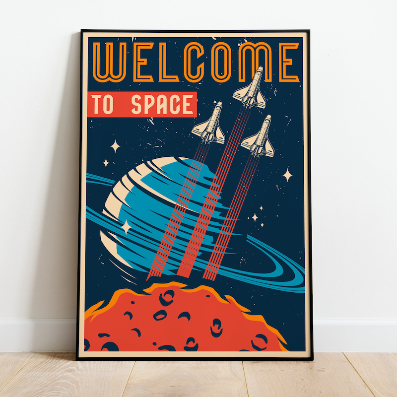 Retro Space Poster - Etsy