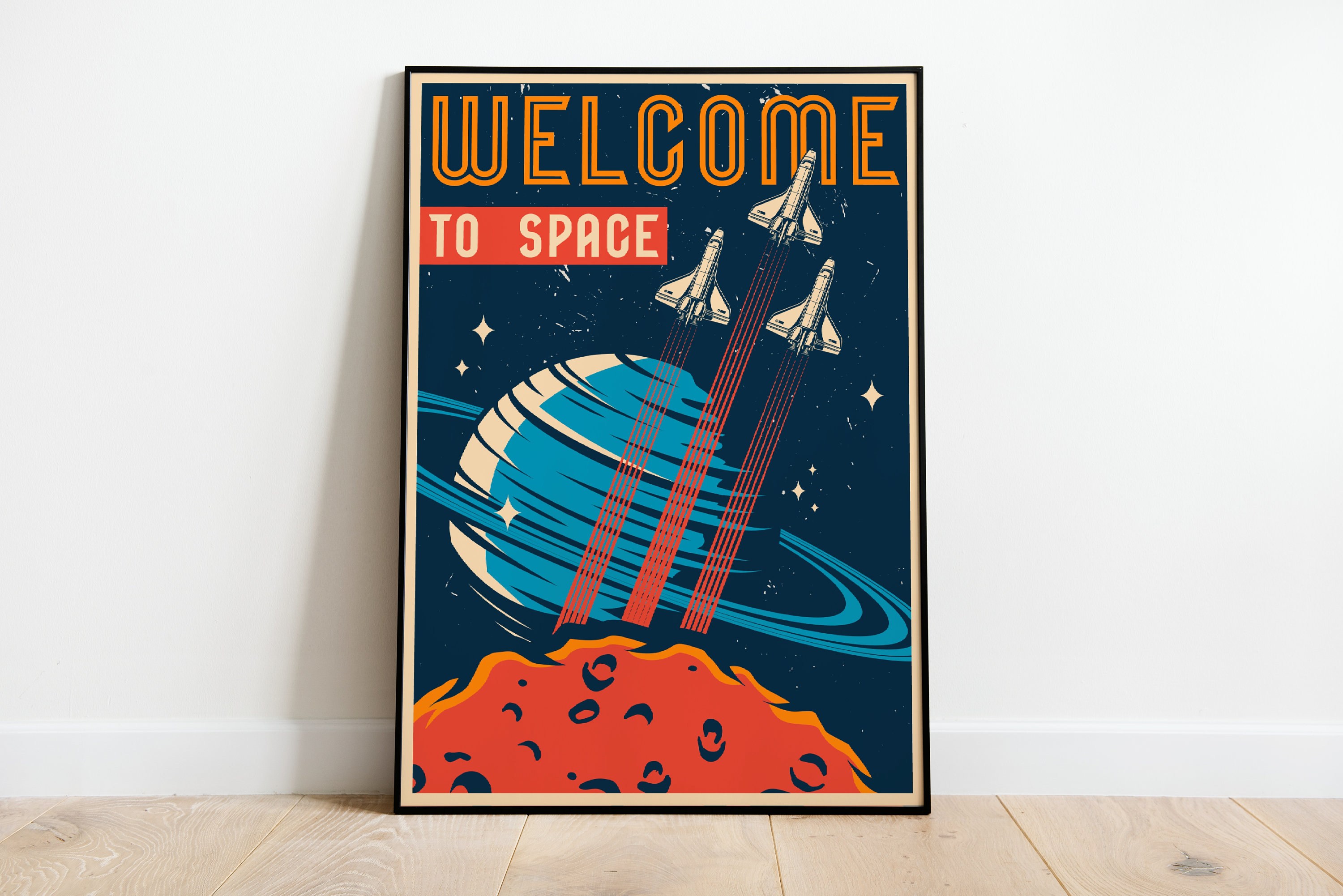 Welcome to Space Travel Vintage Poster, Art Deco, Vintage Print ...