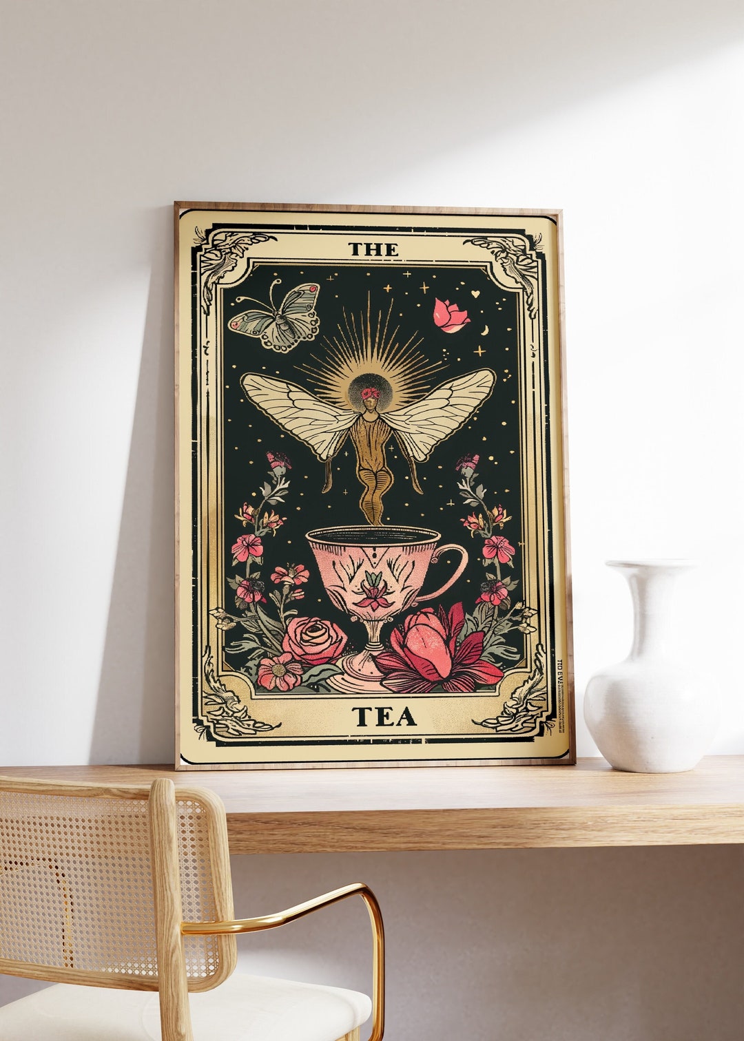 Vintage Tea Tarot Card Print, Dark Academia Gothic Wall Art - Etsy