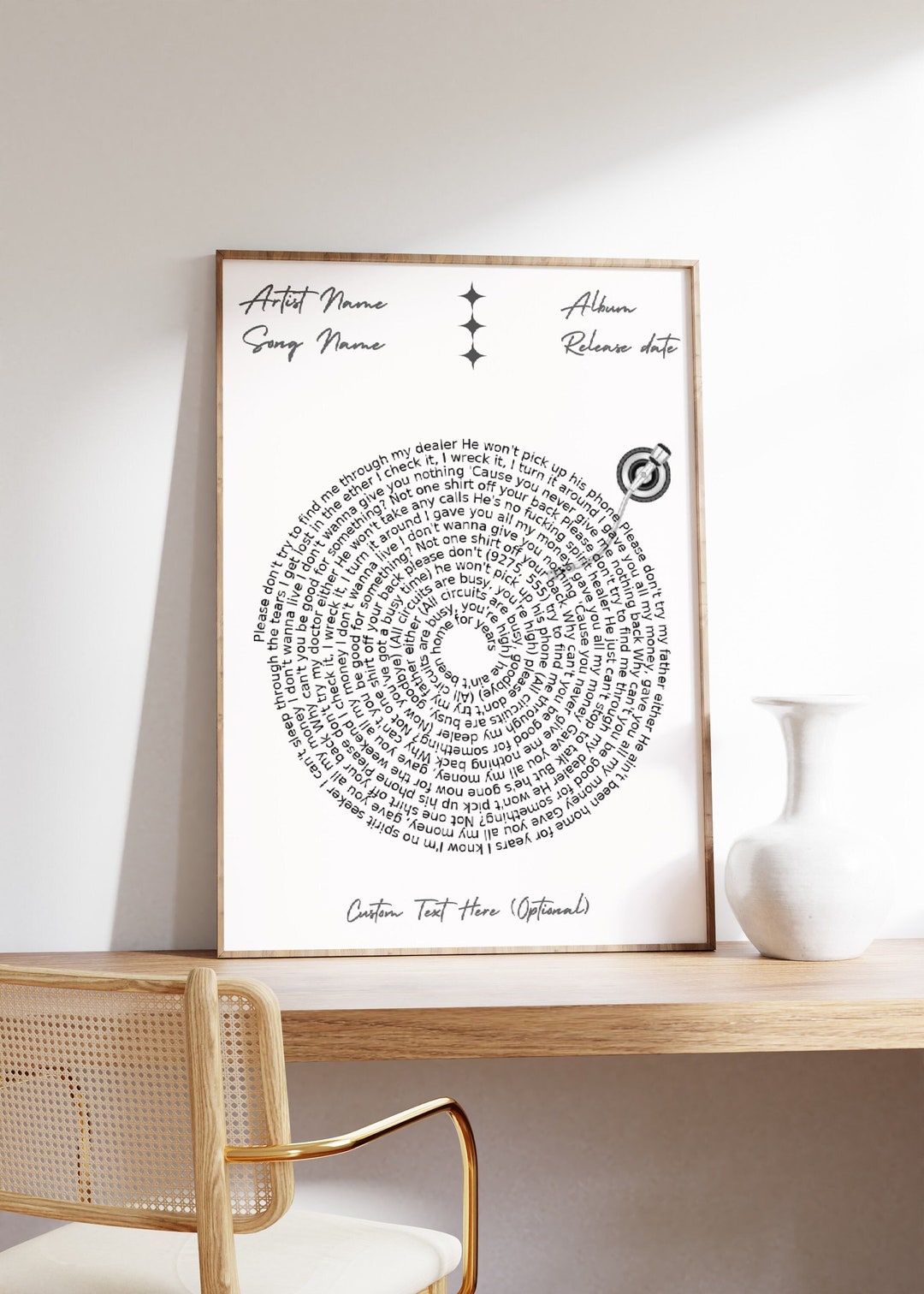 Custom Song Poster, Your Song Print, Lyric Wall Art, Personalised ...