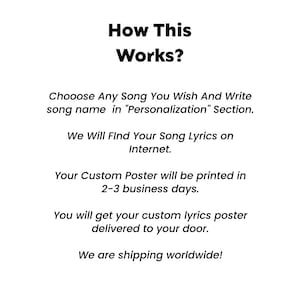 Custom Song Poster, Your Song Print, Lyric Wall Art, Personalised ...