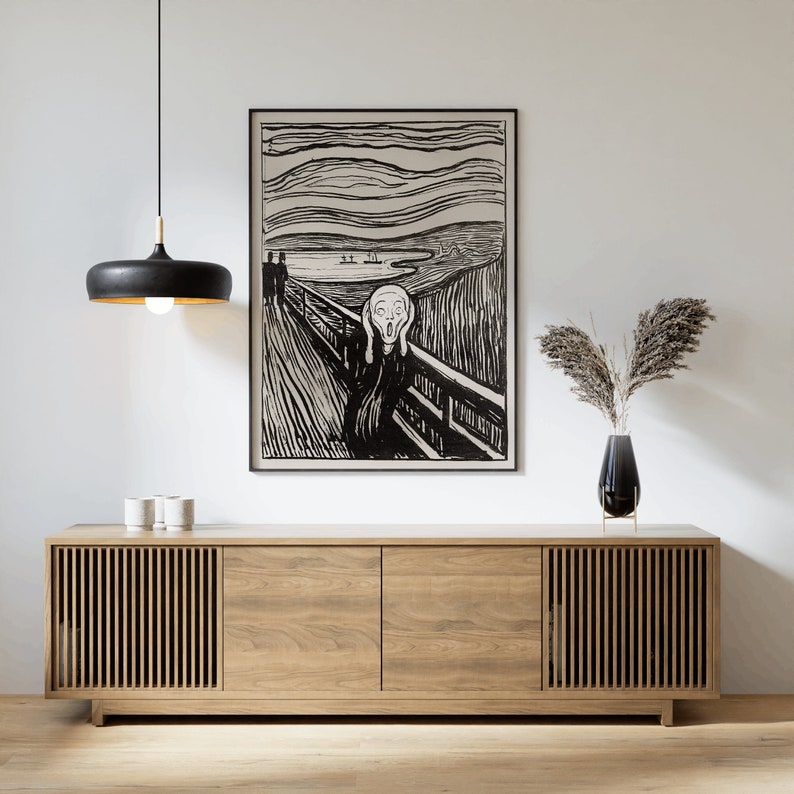 Edvard Munch's the Scream Print, Vintage Museum Poster, Bohemian Wall ...