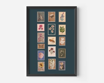 Vintage Stamp Collage Digital Wall Art/poster - Etsy