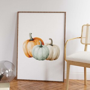 Vintage Watercolour Pumpkin Poster, Halloween Print, Fall Home Decor ...