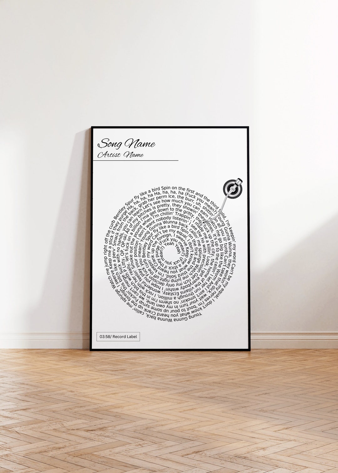 Custom Song Poster, Your Song Print, Lyric Wall Art, Personalised ...