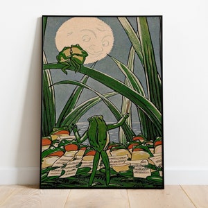 Set of 3 Vintage Frog Prints, Vintage Japanese Wall Art, Frog Poster ...