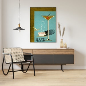 Japanese Cocktail Bar Poster, Funny Bartender Print, Old Book Cover ...