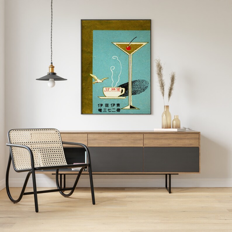 Japanese Cocktail Bar Print, Vintage Book Cover Art - Etsy