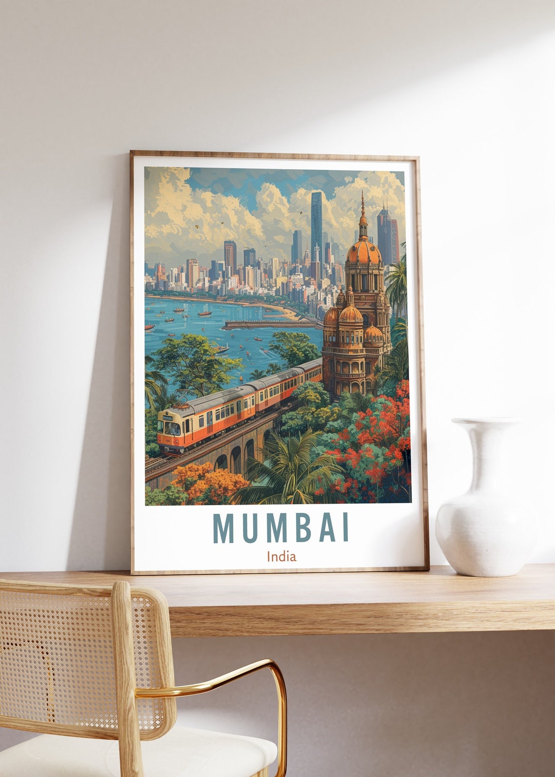 Mumbai India Travel Poster, City Skyline Art Print - Etsy