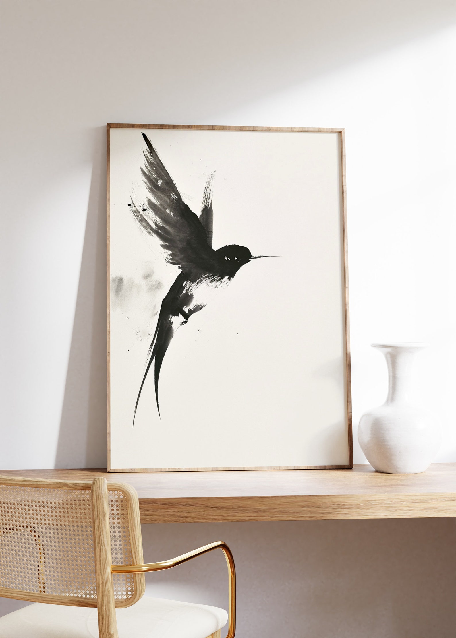 Watercolour Ink Swallow Print, Swallow Poster, Minimalistic Swallow ...