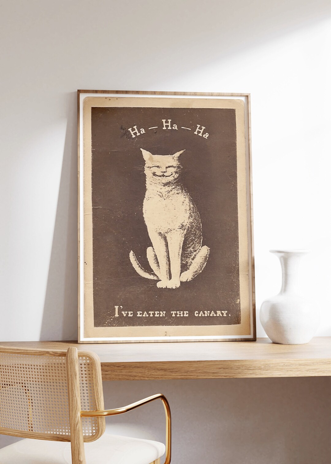 Funny Vintage Cat Print, Funny Quote, Cat Poster, Comedy Print, Large ...