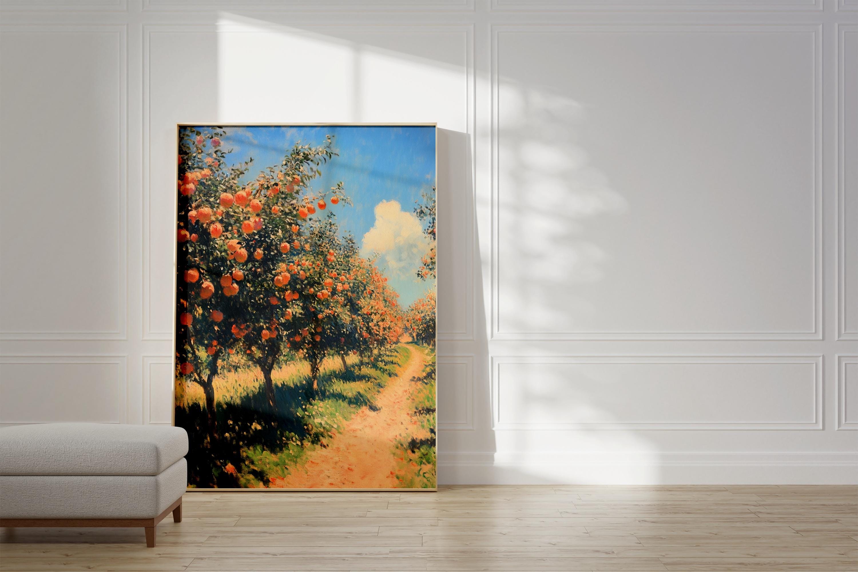 Vintage Apple Orchard Poster, Monet Style Botanical Print - Etsy
