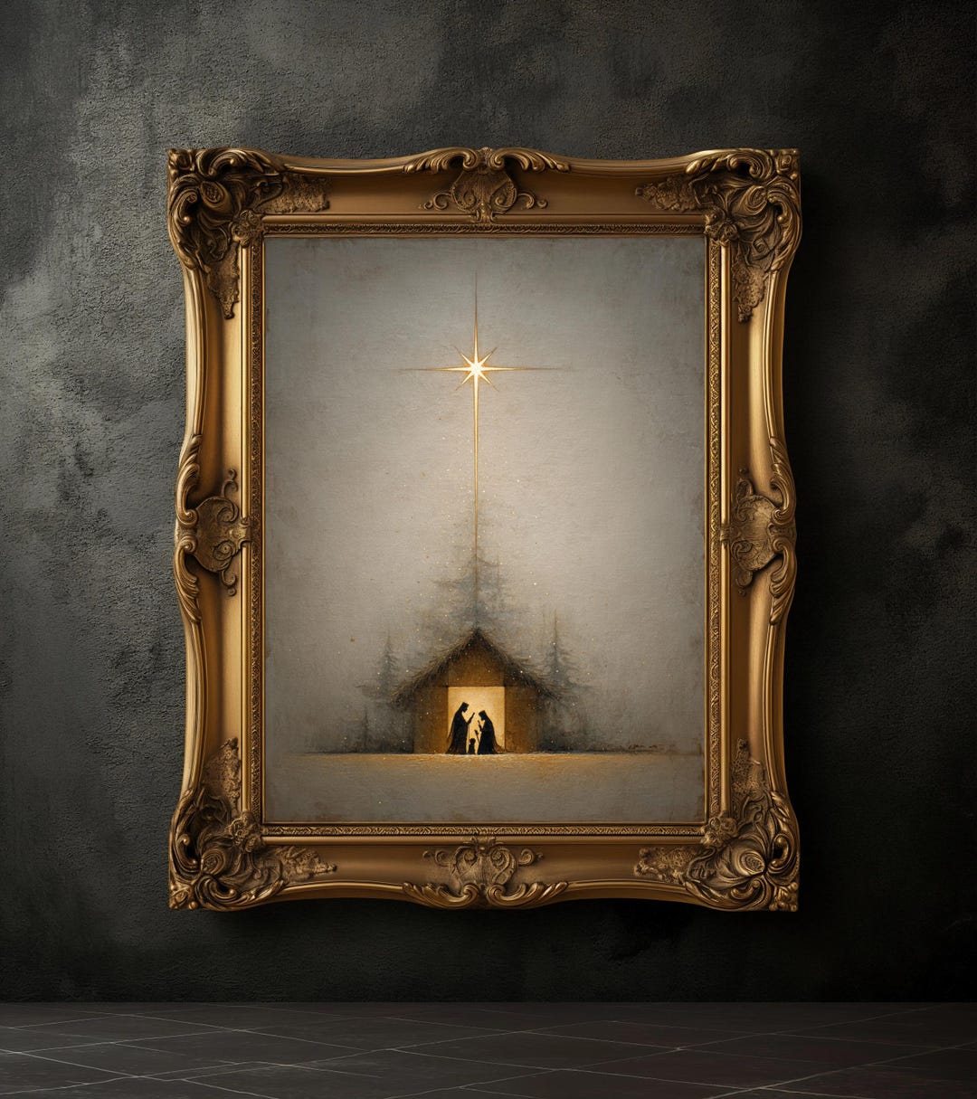 Vintage Star of Bethlehem Poster, Christmas Print, Vintage Christianity ...