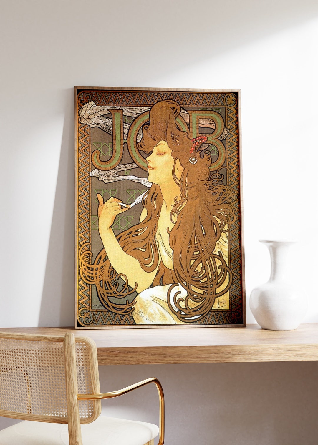Alphonse Mucha Famous Painting, Art Deco, Vintage Print, Colorful Wall ...