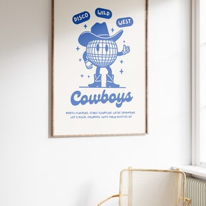 Trendy Cowboy Disco Ball Poster, Funny Cowboy Print, Funny Cowboy Quote ...