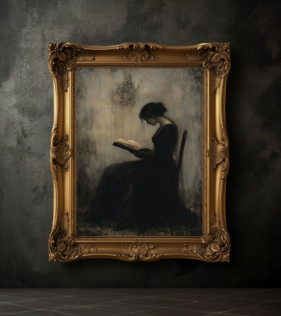 Moody Reading a Book Print, Antique Style Art Print, Romantic Wall Art ...
