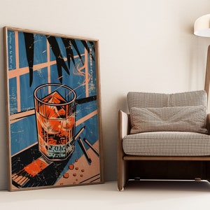 Japanese Cocktail Bar Poster, Funny Bartender Print, Old Book Cover ...