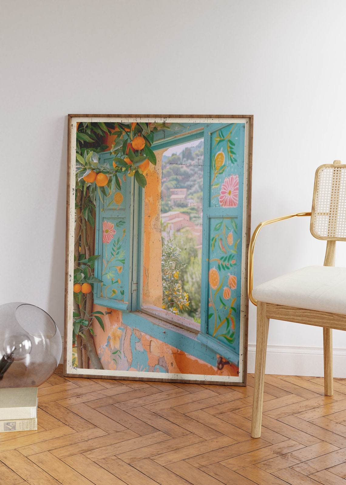 Vintage French Orange Grove Poster, French Golden Fruit Print, Old ...
