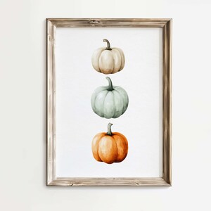 Vintage Watercolour Pumpkin Poster, Halloween Print, Fall Home Decor ...