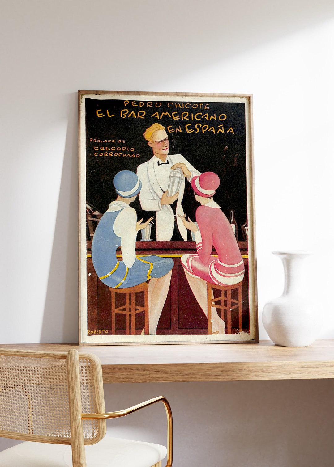 Vintage Cocktail Bar Poster, El Bar Americano Print - Etsy